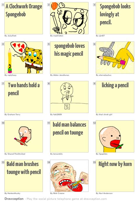 A Clockwork Orange Spongebob Drawception