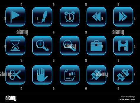 toolbar and interface icons blue series stock vector image and art alamy