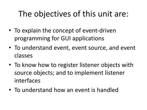 Ppt Unit 12 Object Oriented Programming Event Driven Programming For