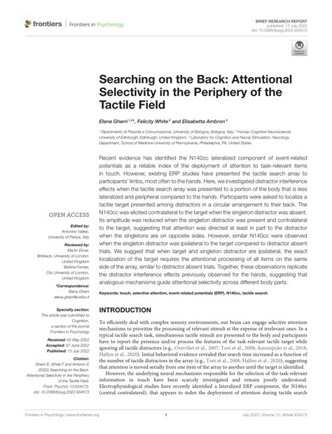 Pdf Searching On The Back Attentional Selectivity In The Periphery