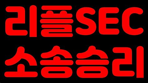 리플 Sec 소송 승리