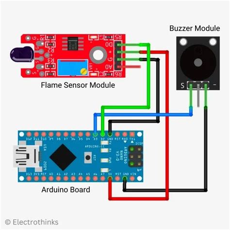 Fire Detection Alarm System Using Arduino Flame Sensor Buzzer Fire