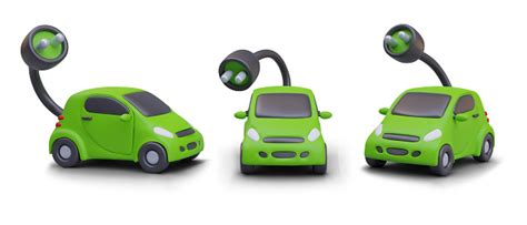 플러그가 있는 녹색 자동차 전기 자동차 사실적인 모델 세트 다른 측면에서 보기 0명에 대한 스톡 벡터 아트 및 기타 이미지 0명 3차원 형태 개념 Istock