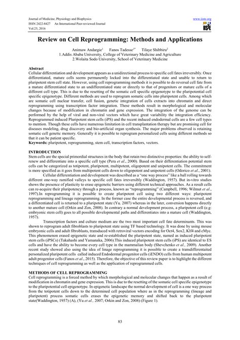 PDF Review On Cell Reprogramming Methods And Applications