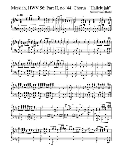 Hallelujah Chorus From Messiah Piano Solo George Frideric Handel