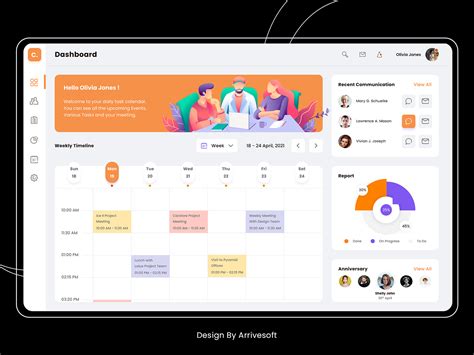 Time Management Dashboard Design By Arrivesoft On Dribbble