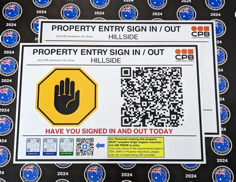 custom worksite entry sign in out qr code signage the art of stickers