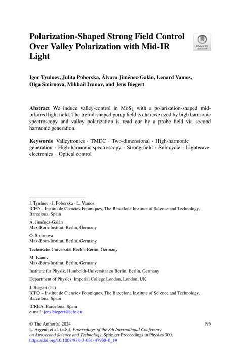 Pdf Polarization Shaped Strong Field Control Over Valley Polarization With Mid Ir Light
