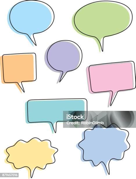 파스텔 언어 비눗방울 대화 풍선 문자 기호에 대한 스톡 벡터 아트 및 기타 이미지 대화 풍선 문자 기호 말풍선 개념 Istock