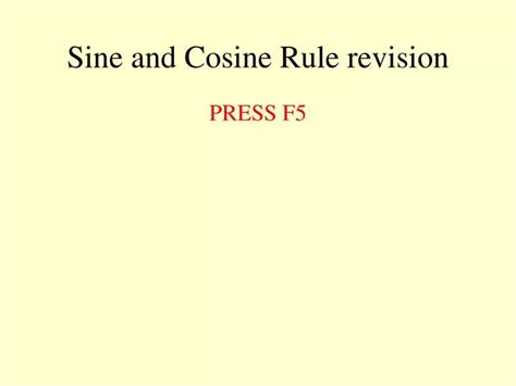 PPT Sine And Cosine Rule Revision PowerPoint Presentation Free Download ID 3112380