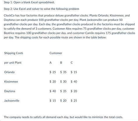 Solved Step Open A Blank Excel Spreadsheet Step Use Chegg Com