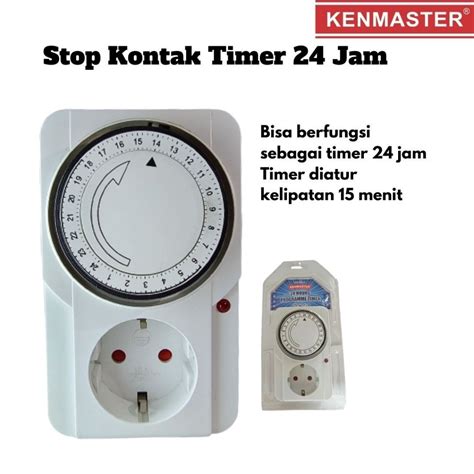 Jual Stop Kontak Timer 24 Jam Kenmaster Timer Manual Listrik Analog