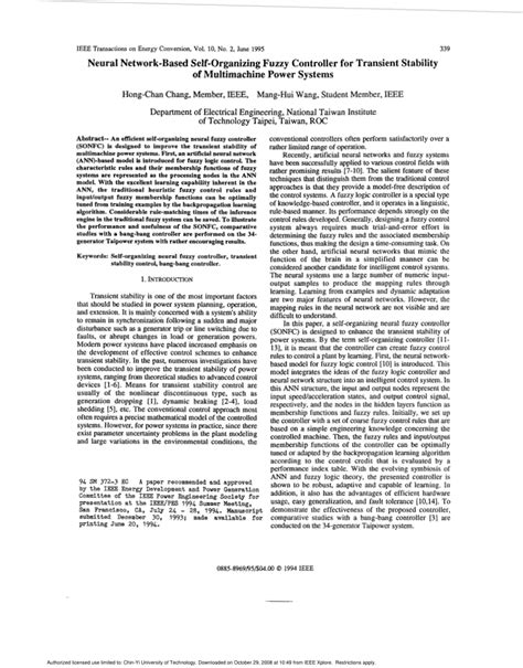 Pdf Neural Network Based Self Organizing Fuzzy Controller For