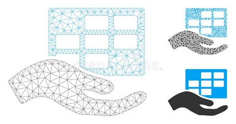 Service Schedule Vector Mesh Carcass Model And Triangle Mosaic Icon Stock Vector Illustration