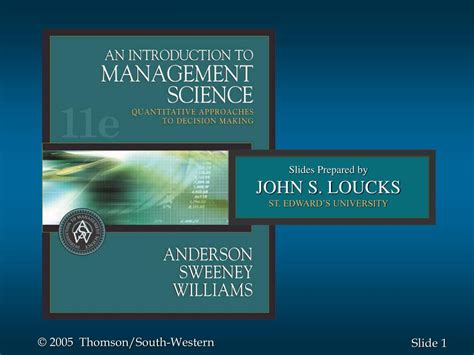 Ppt Slides Prepared By John S Loucks St Edwards University