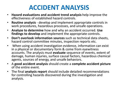 Ppt Accident Investigations And Analysis Powerpoint Presentation Id