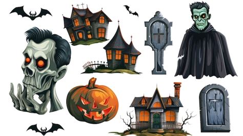 Spooky Halloween Clipart Collection Premium Ai Generated Image