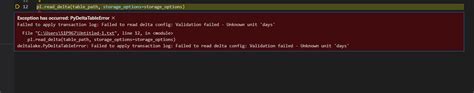 Python Polars Failed To Read Delta Config Validation Failed