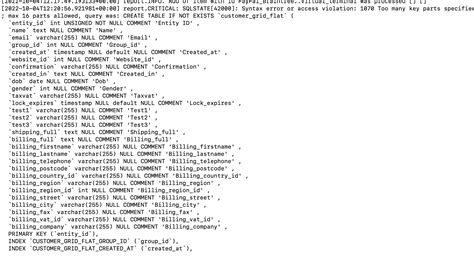 Reindex Customer Indexer Error When Add More Custom Customer Attributes
