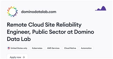 remote cloud site reliability engineer public sector job at domino