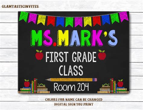 Teacher Door Sign Teacher Name Sign Classroom Decor