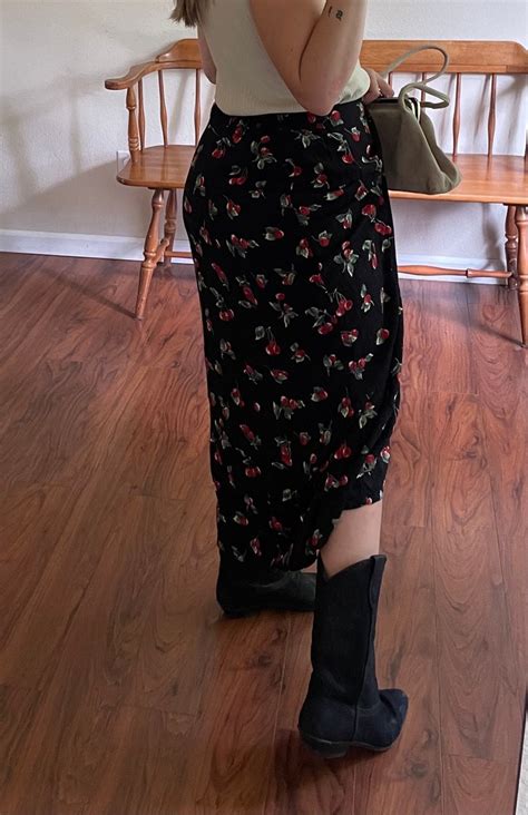 Cherry Button Up Skirt Etsy