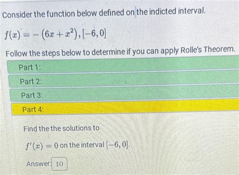 Solved Consider The Function Below Defined On The Indicted