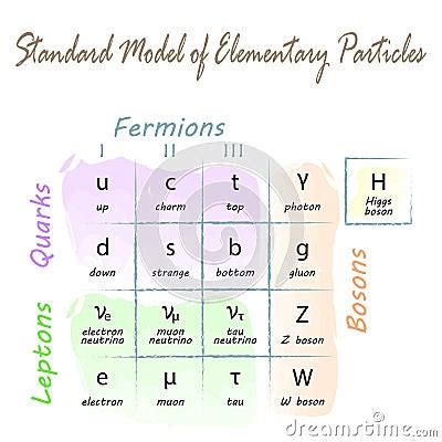 Table Of The Standard Model Of Elementary Particles Vector Illustration CartoonDealer Com
