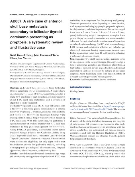 Pdf Ab057 A Rare Case Of Anterior Skull Base Metastasis Secondary To