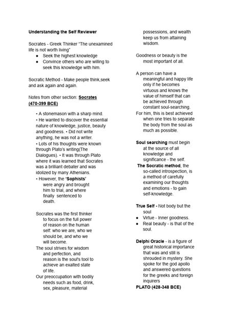 Understanding The Self Reviewer Pdf