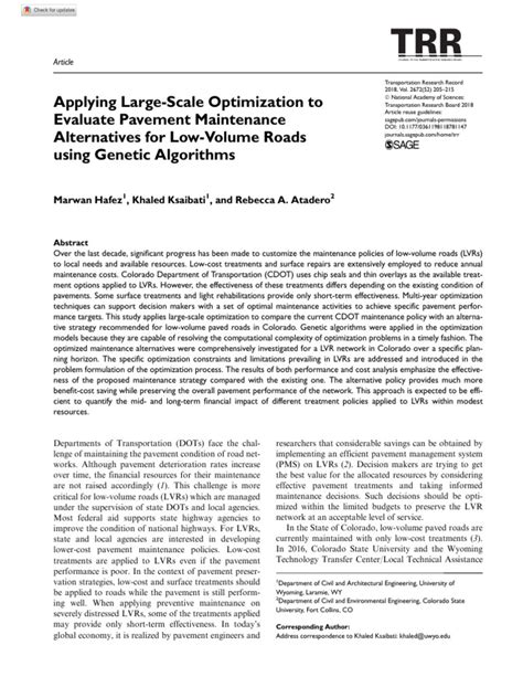 Large Scale Optimization To Evaluate Pavement Maintenance Alternatives For Low Volume Roads
