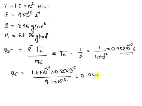 solved the mean speed of conduction electron in cu is electrons1 5 ×