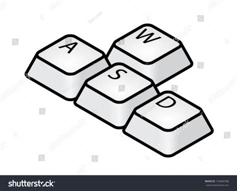 Computer Keyboard Key Caps Wasd Gaming Keys Stock Vector Illustration