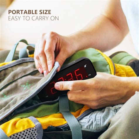 Timegyro Small Digital Clock Battery Operated LED Travel Alarm Clock Battery Powered With Snooze