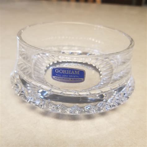 Vintage Heavy Gorham Crystal Lyric Pattern Vertical Cut 45 Inch Bowl