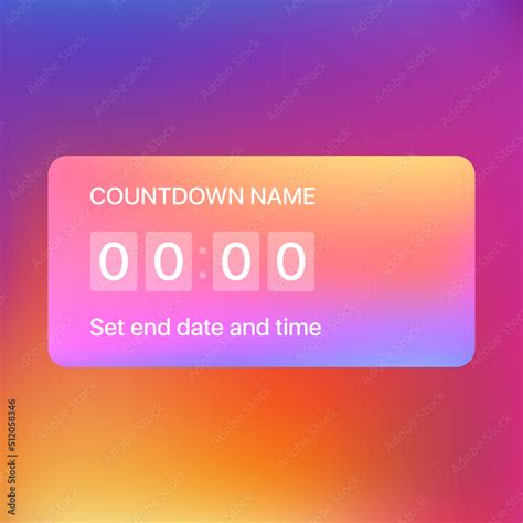 Countdown Vector Illustration Countdown Name Set And Time And Date Text Beautiful Gradient