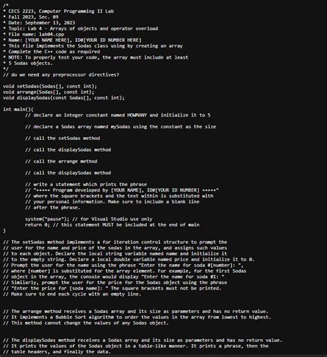 Solved L∗ Cecs 2223 Computer Programming Ii Lab Fall