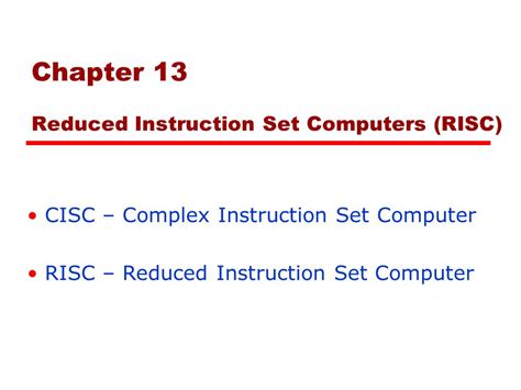 chapter 13 reduced instruction set computers risc ppt video online