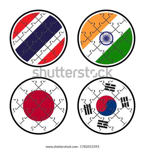 라운드 아이콘 플래그 태국 인도 자판 스톡 벡터로열티 프리 1782053393