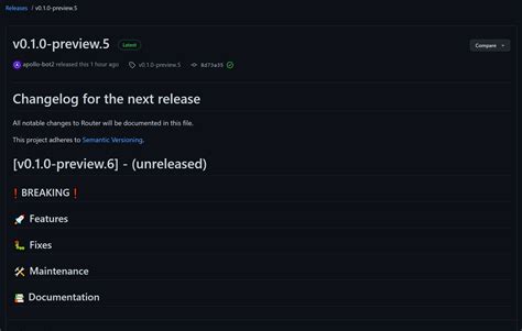 github release page for v0 1 0 preview 5 is almost empty · issue 880