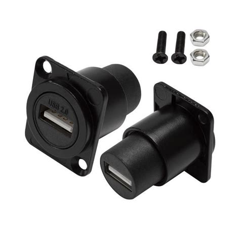 Waterproof D Type Usb 2 0 Panel Mount Connector Pass Through Adapter Coupler Coupler And