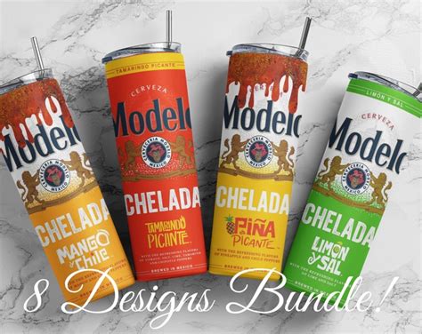 8 Pack Modelo Chelada With And Without Chamoy Rim Seamless Etsy