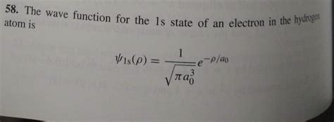 Solved 58 The Wave Function For The Ls State Of An Electron