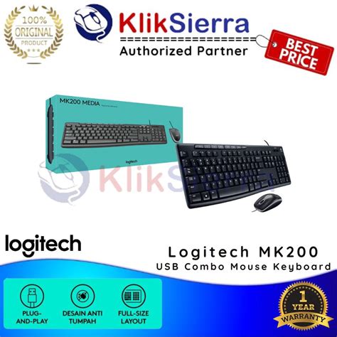 Jual Logitech Mk200 Keyboard Mouse Mk 200 Usb Mk 200 Garansi Resmi Shopee Indonesia