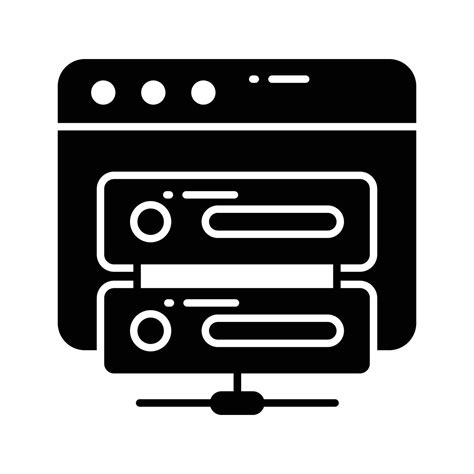 Web Page With Data Server Denoting Web Hosting Concept Vector Web Server Icon 26587959 Vector
