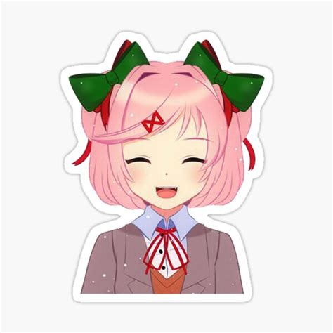 Cute Ddlc Natsuki Cut Sticker For Sale By Moonquariuss Redbubble