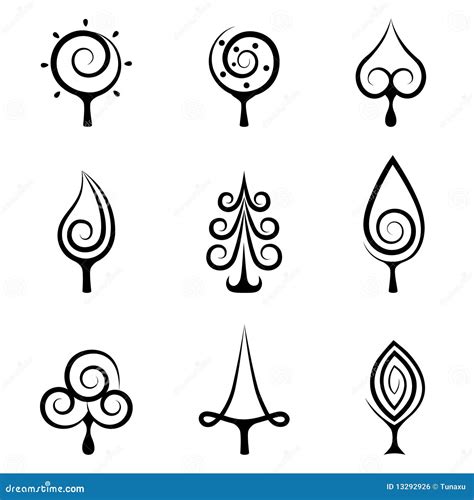 Abstract Tree Symbols Vector Illustration 13292926