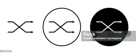 Shuffle Icon Set Repeat Random Loop Vector Symbol Switch Or Rearrange Music Sign In Black Filled