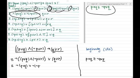 Help With Week 2 Annotating Proof With Key Logical Equivalences Youtube