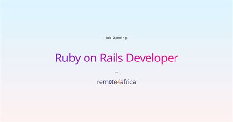 remote ruby on rails developer job at internet software and services